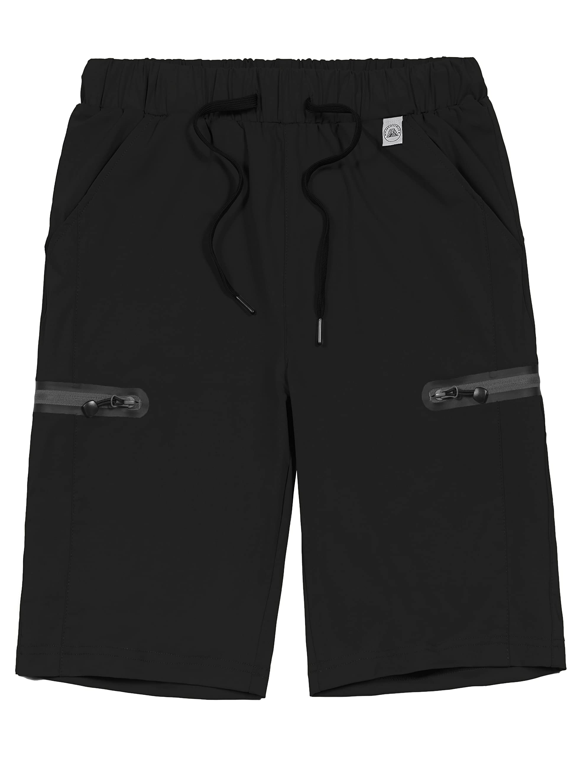 Mapamyumco Women's Quick Dry Lightweight Bermuda Shorts for Golf Travel Hiking Walking, Stretch Zipper Pockets Black L