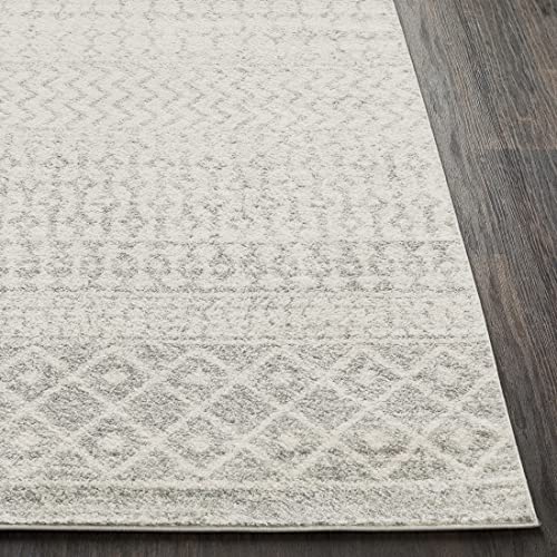 Livabliss Chester Boho Moroccan Area Rug,6'7" x 9',Grey