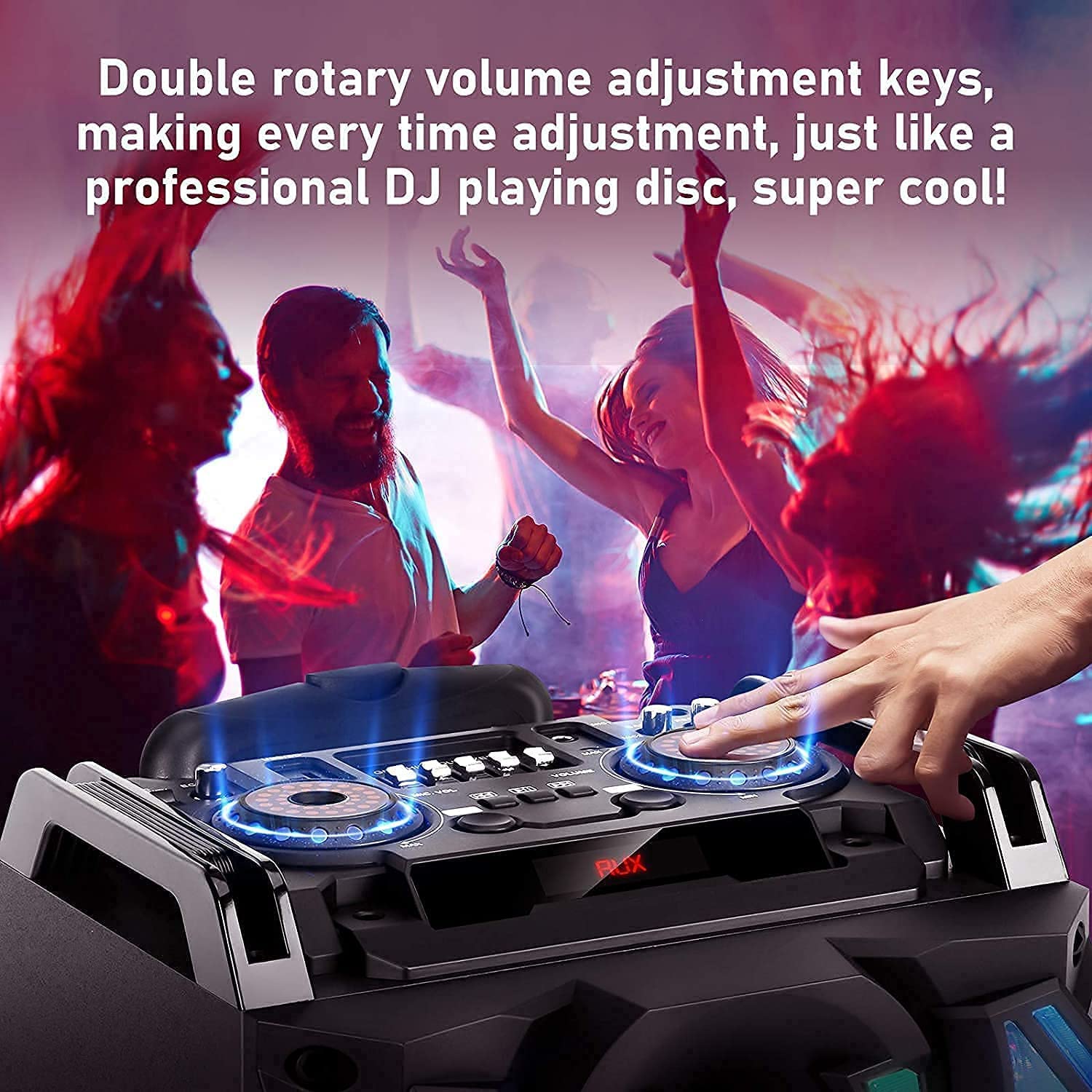 Karaoke Machine for Adults, Portable PA System Bluetooth Speaker with 10'' Subwoofer, 2 Wireless Microphones+DJ Light+iPad Stand, for Home Karaoke Singing, Party, Meeting, Class and Church