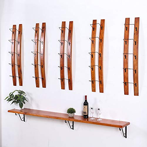 Wall Mounted Wine Rack Barrel Stave Hanging Wine Rack ,5/6/8 Bottle Barrel Stave Wooden Wall Mounted Wine Rack, Wine Bottle Holde Wall Mounted Wine Rack for Home (Size : 150 * 19.5