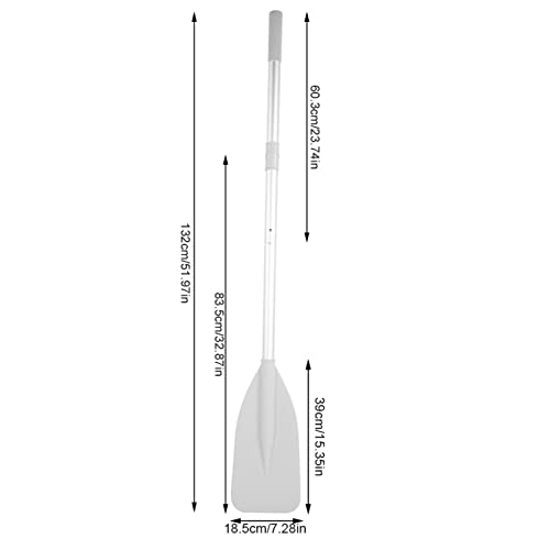 Keenso 2Pcs Inflatable Dinghy Oars, Silver Dinghy Paddle Boat Durable Paddles Plastic for Boat Canoe Water Marine Sports Rowing