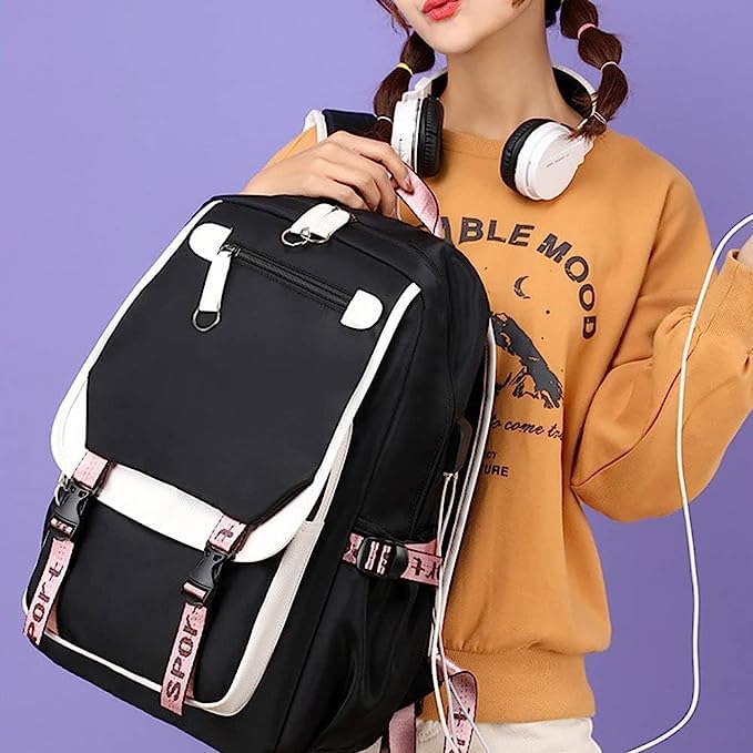 YJYK Girl's Backpack, Students Causal Laptop Backpack Lightweight Water Resistant Bookbag College Daypack for School11.8 x 8.26 x 17.7 Inch