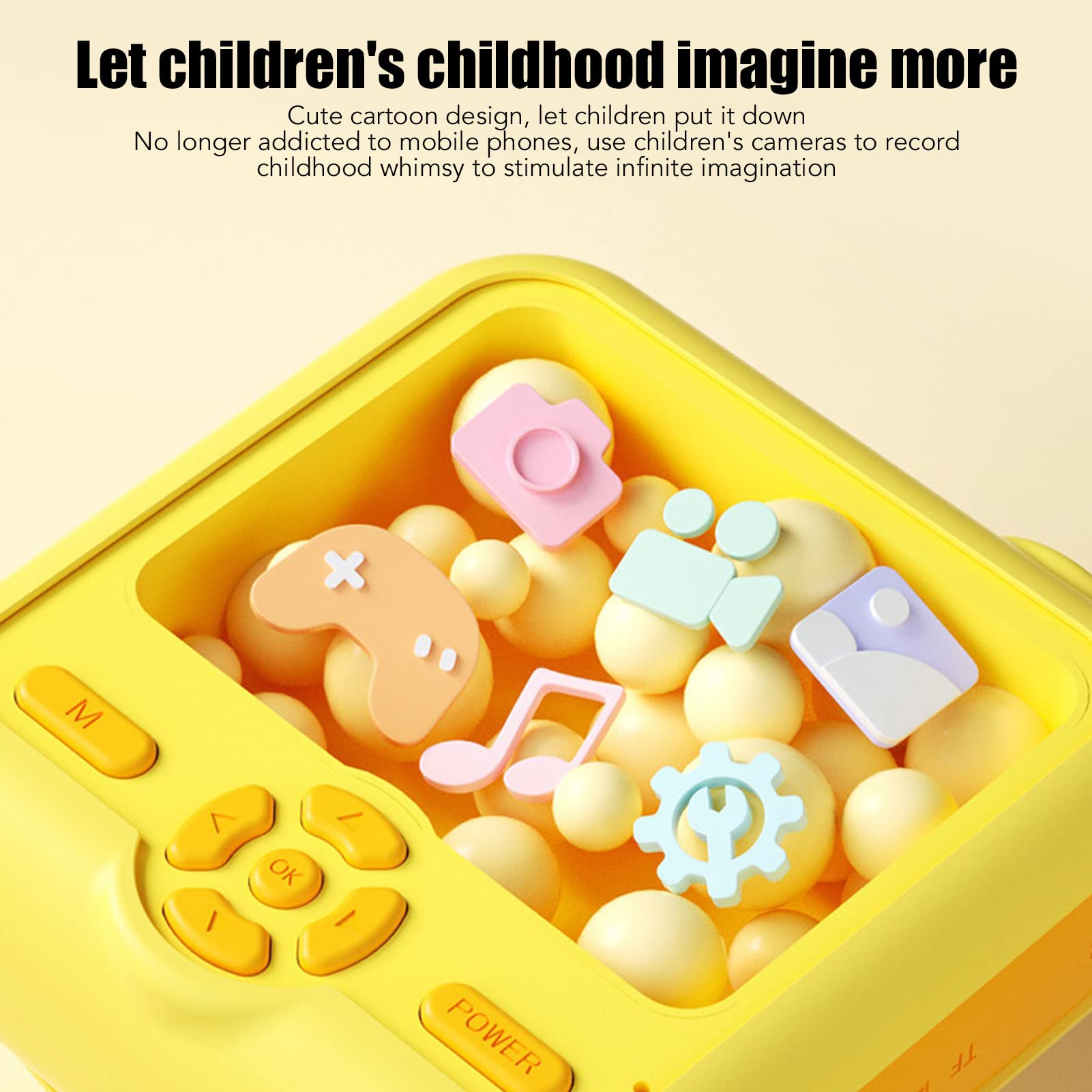 Kid Camera Digital, Childrens Camera Multi Function 32GB Memory Card Yellow Tiger 720P Video Resolution for Christmas for Home for Boys for Outdoor