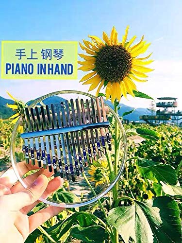 Kalimba 17 Key Cute Round kalimba Acrylic Crystal Fingertips Thumb Piano Round Crystal Thumb Piano