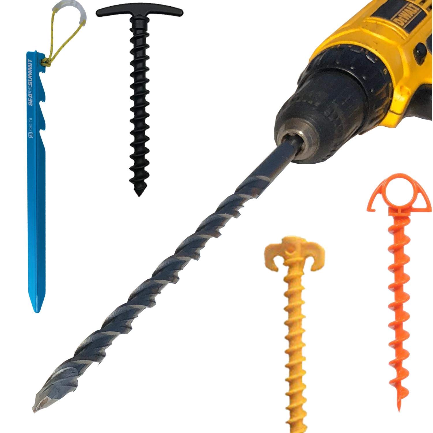 Keyfit Tools AnchorBit Pilot Hole Driver for Screw in Tent Stakes & Ground Anchors Rebar Steel J Hook Designed for Tough Soils Hardpan Rocky Ground Even Frozen Ground & Solid Ice is No Problem