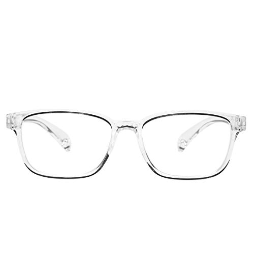 Kids Blue Light Blocking Glasses Soft TPEE Rubber Frame for Girls Boys Age 3-10-Transparent