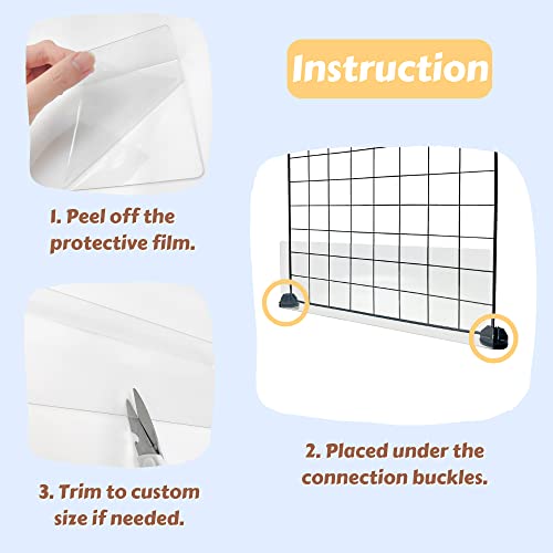 Tierecare Cage Guard Liners 14βx4.7β Scatter Guard Flexible Clear Side Lining for C&C Metal Wire Kennel Crate Playpen Pack of 8