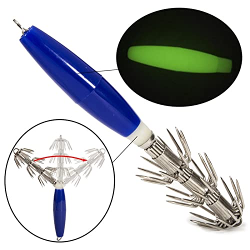 maiduoduo01 Fishing Bait Portable Fake Shrimp Bait Three-Layer Umbrella Hook Fishing Tools Blue