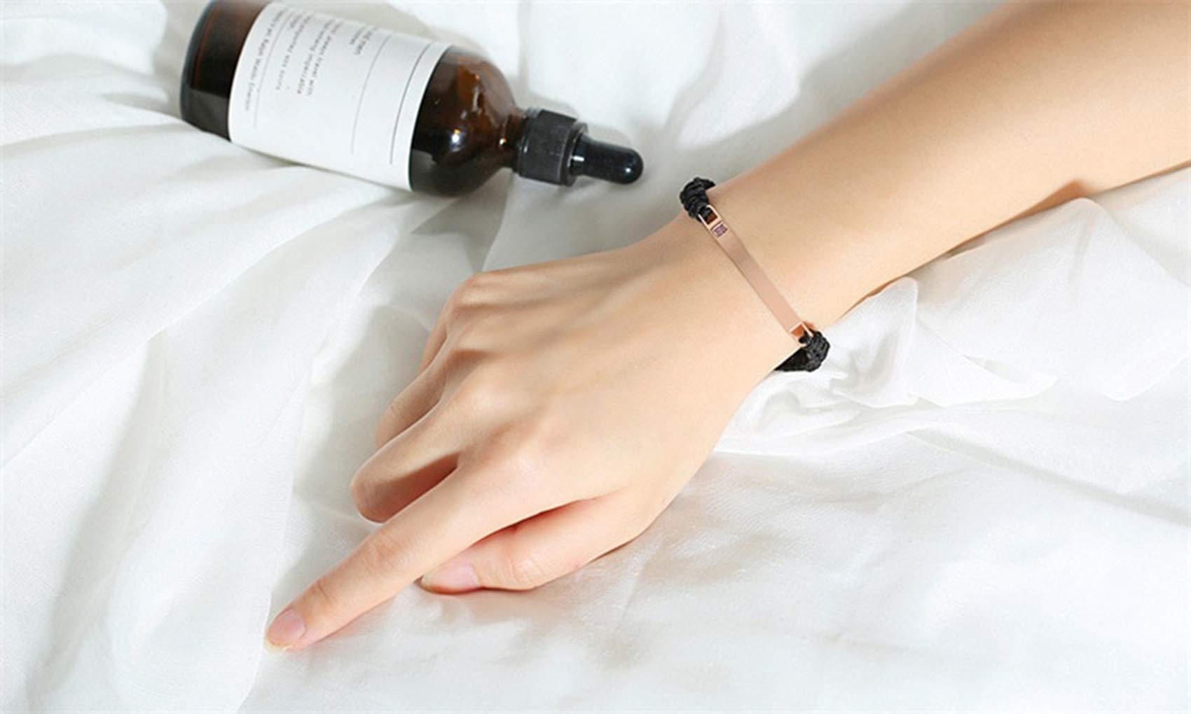 Kedar Personalize Engraved Customized Braided Multilayer Leather Bracelet Custom Leather Free Engraving (Black, Stainless-Steel)