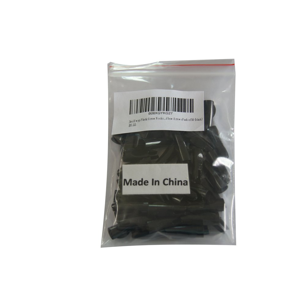 JIEXI HWYP Plastic Arrow Nocks for 11/32" Compound Bow Arrows Pack of 50 (Black)