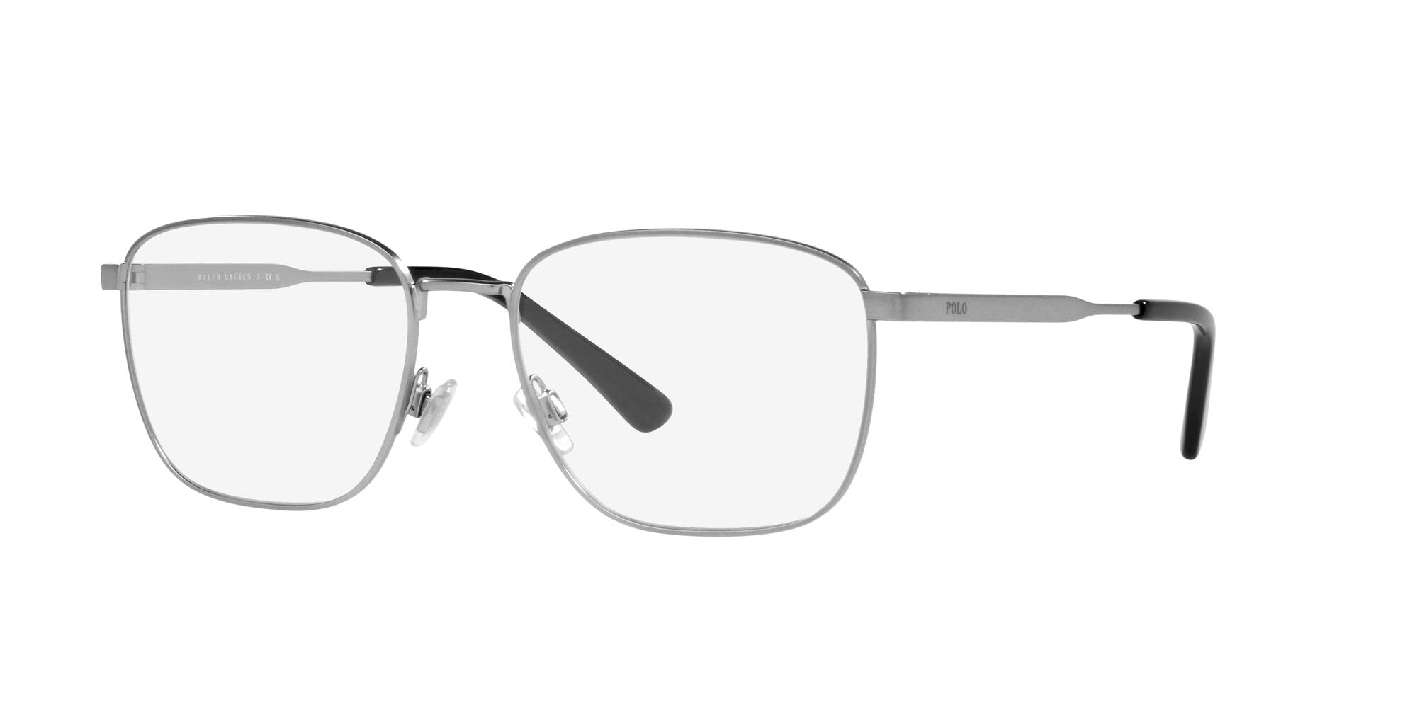 POLO RALPH LAUREN Mens PH1214 Rectangular Prescription Eyewear Frames, Semi Shiny Gunmetal/Demo Lens, 56 mm