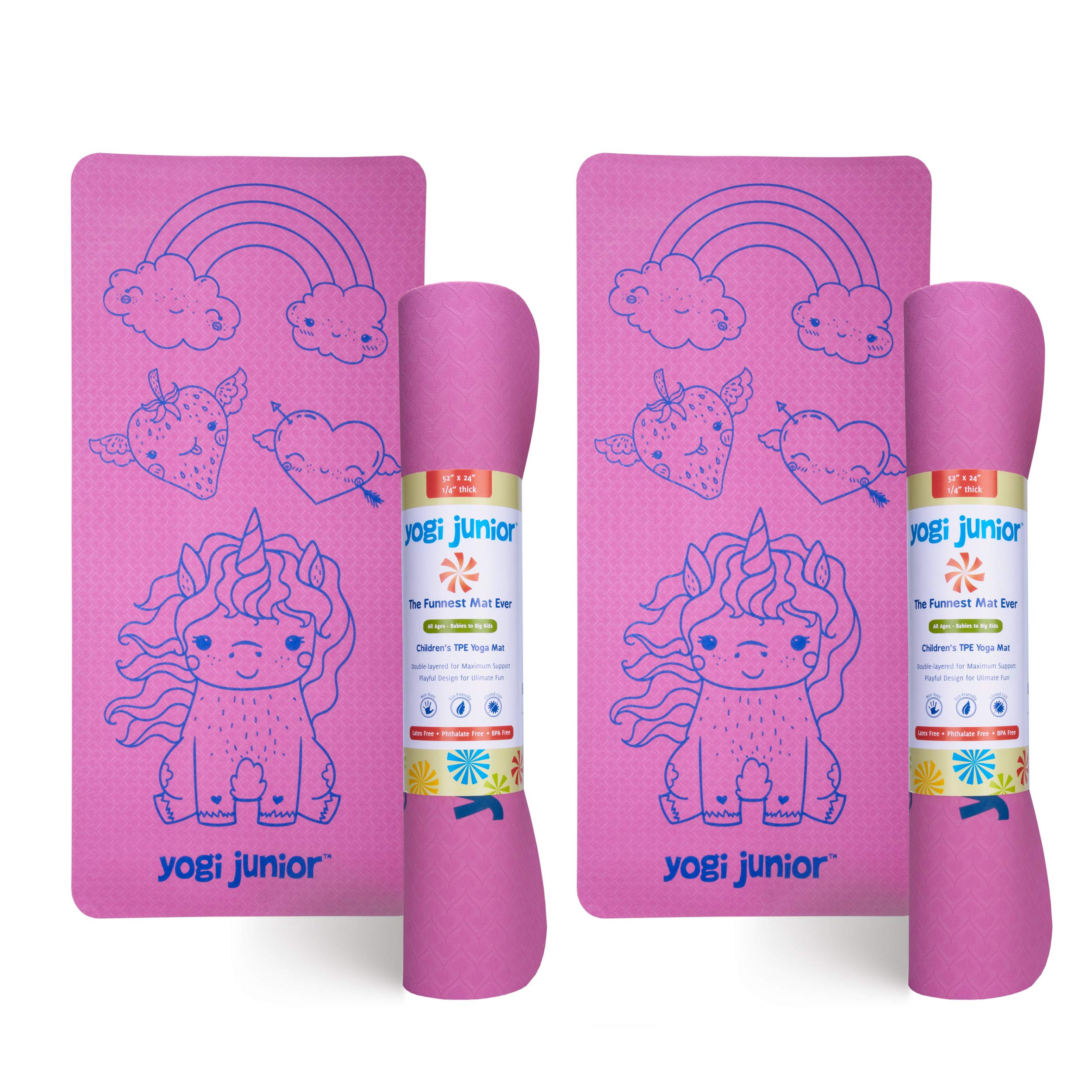 Kids Yoga Mat by Yogi Junior | Extra Thick TPE | Babies, Toddlers and Big Kids