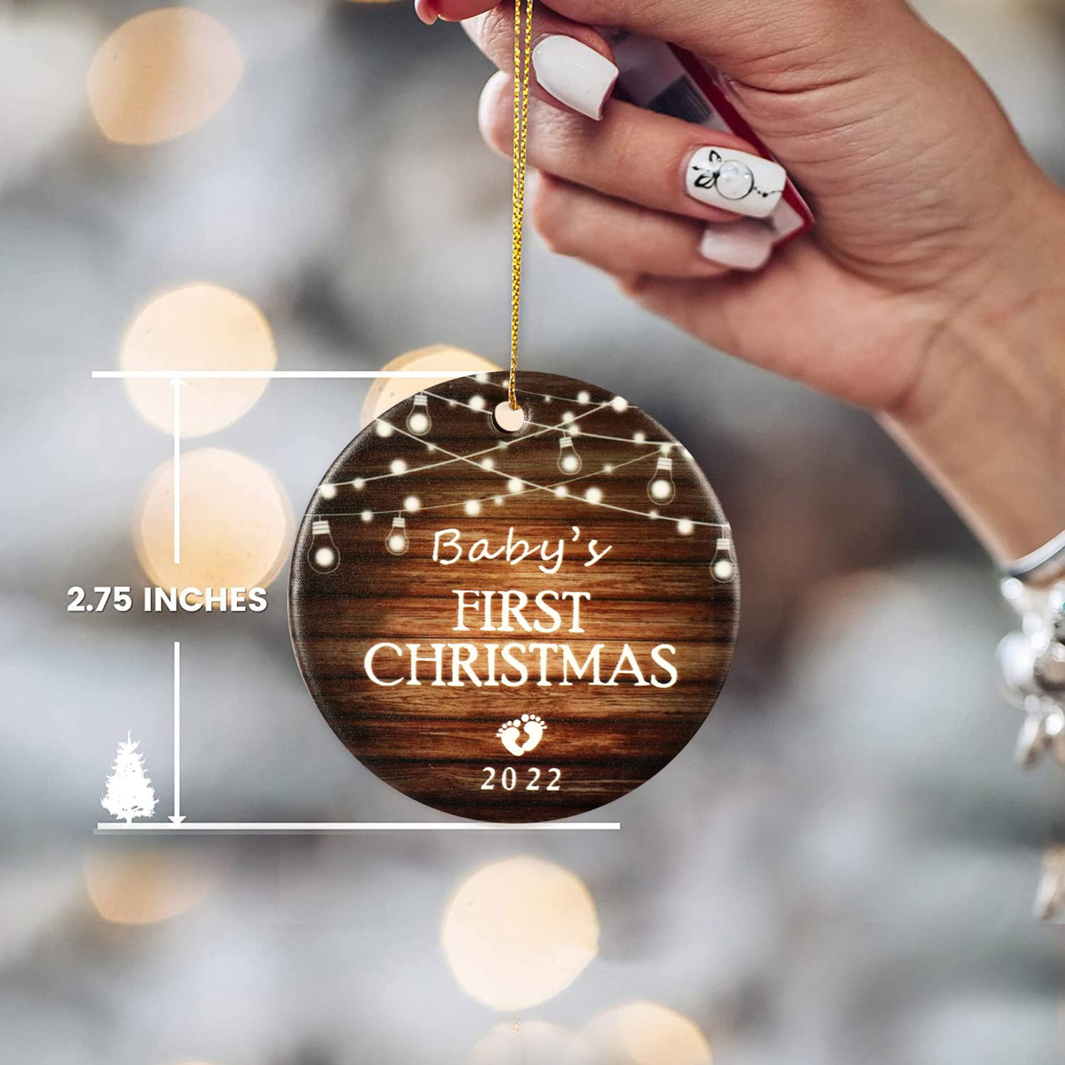 SENKENA, Babys First Christmas Ornament 2022, Baby - 3" Ceramic Ornament