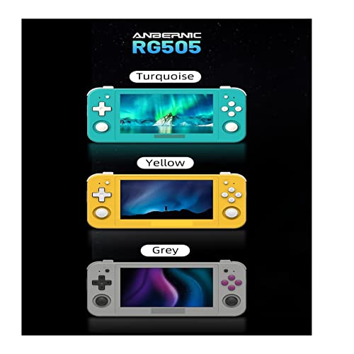RG505 Retro Handheld Console 4.95"OLED Touch Screen Android 12 T618 4000+ Gaming (Size : 128G(3172 Games), Color : Grey with Bag)