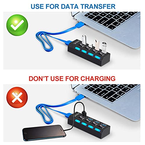 XXXDXDP USB 3.0 Hub USB Hub 3.0 Multi USB Splitter 3 Hab Use Power Adapter 4 Port Multiple Expander USB3 Hub with Switch for PC