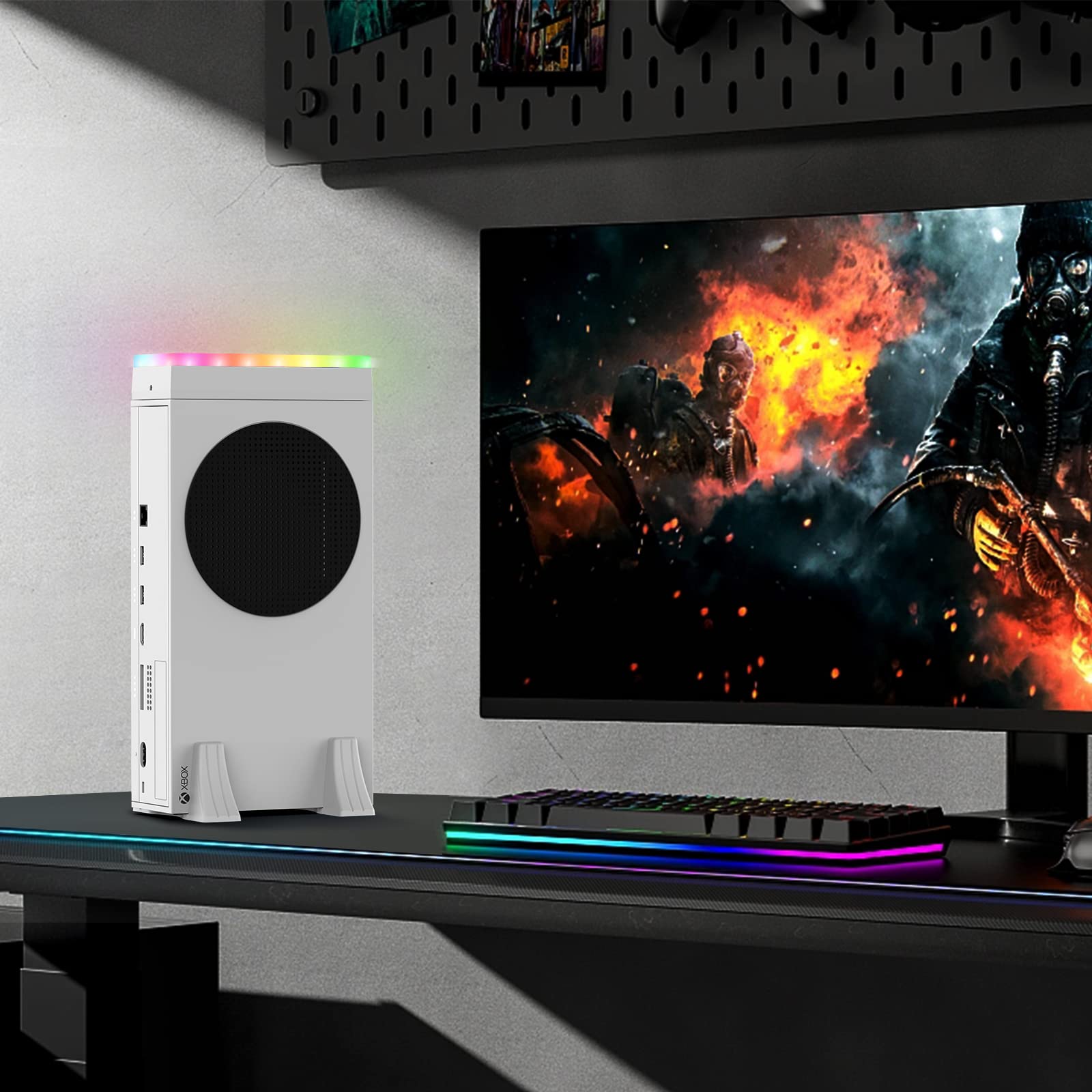 RGB Cooling Fan Stand for Xbox Series S, CEANIUS Cooling System with Colorful LED Light, Vertical Stand & Low Noise Cooler Fan for Xbox Series S