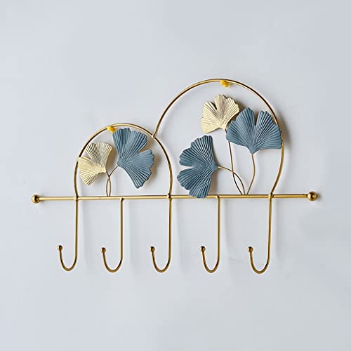 XDCHLK Wall Hooks Leaf Home Decor Kitchen Accessories Strong Adhesive Hook Key Hook Home Decoration Wall ( Color : Gray , Size : 46.5*5.5*28cm )