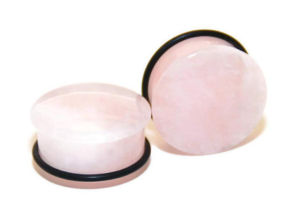 Intrepid Jewelry Rose Quartz Single Flare Plugs (1/2" (13mm))