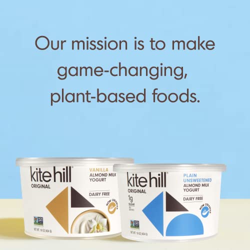 Kite Hill Plain Unsweetened Almond Milk Yogurt, 16 Ounces, Dairy Free