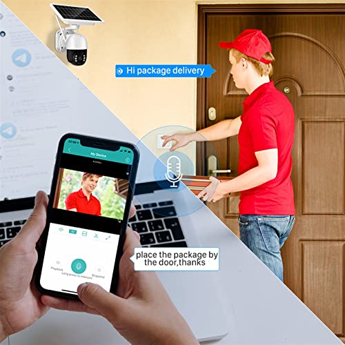 Security Camera Camera 3MP Wifi Solar Camera Outdoor PIR Human Detection Wireless PTZ Camera 30M Color Night Vision 2-Way Audio Home Security IP Camera Surveillance Camera with Spotlight ( Size : 3MP