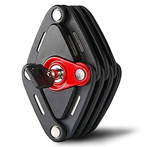 LJJ Bike Lock Heavy Duty Anti-Theft Bicycle Chain Lock Folding with Mounting Bracket Multi-Function Alloy Hamburger Lock