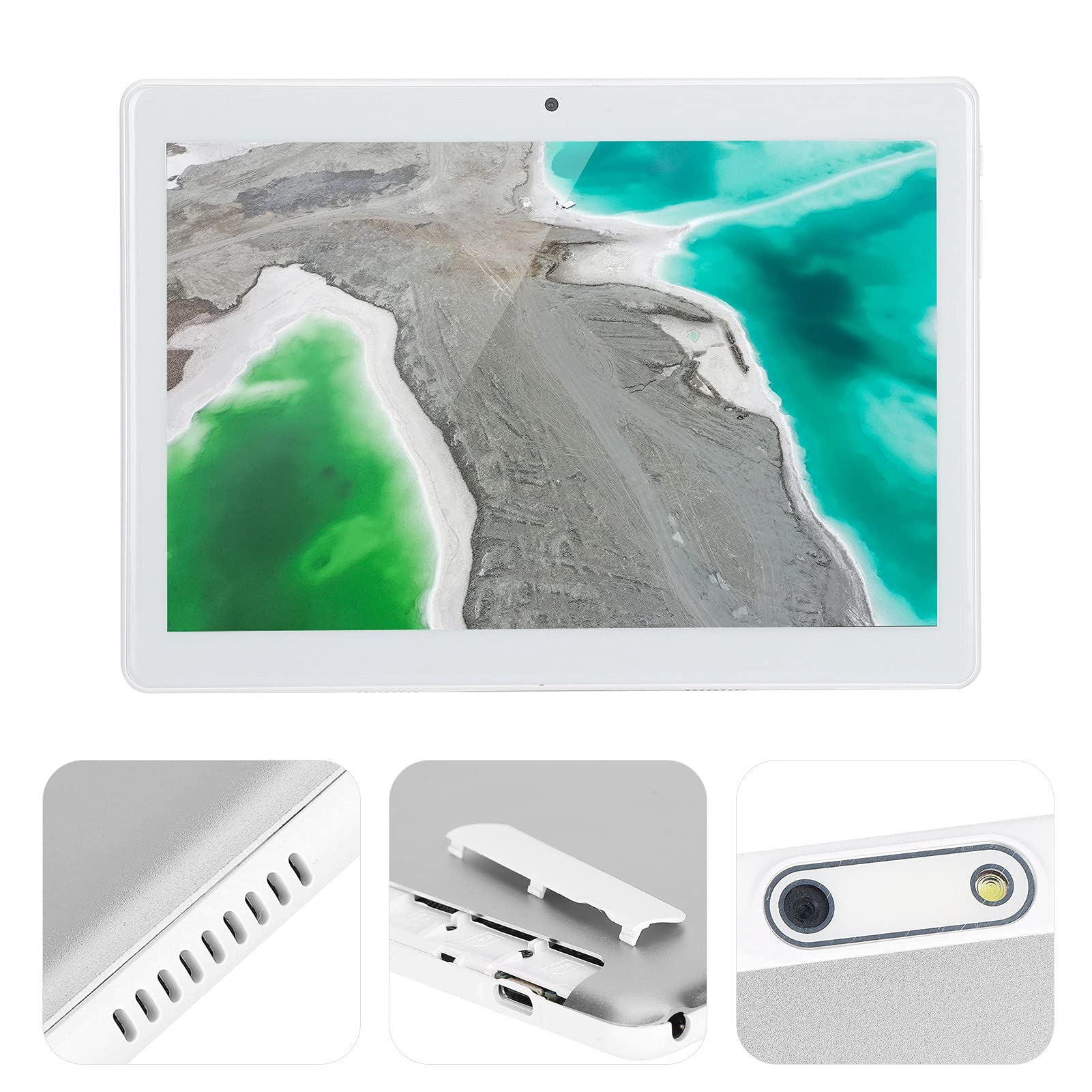 Septpenta 10.1 Inch Tablet, Octa Core Fast Processing Chip, 1280X800 Resolution, 32Gb 2Gb Dual SIM Card, Silver LTE Tablet for Storing Music, Photos, Movies(USA)