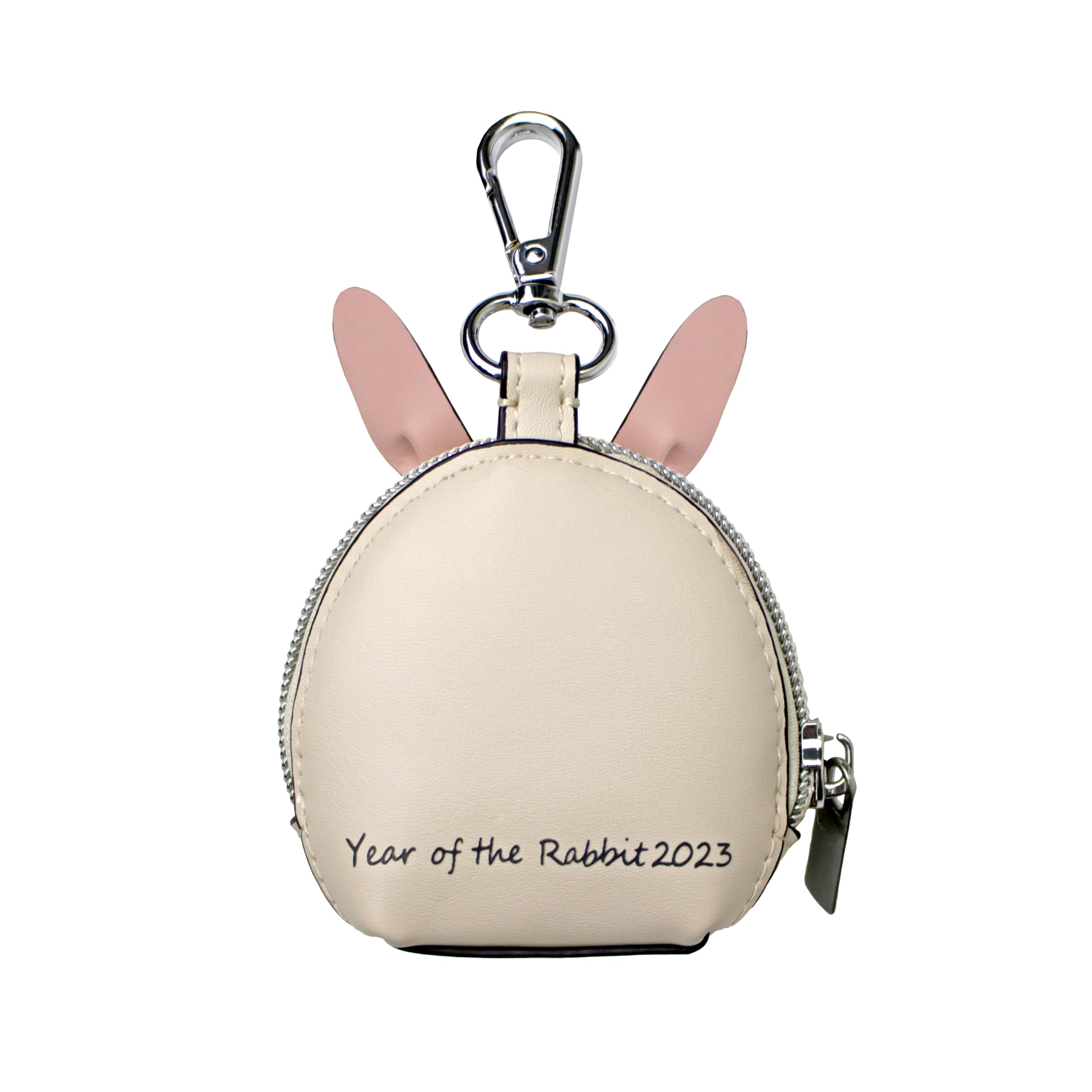 TWELVElittle Rabbit Pouch, Pacifier Holder for Diaper Bags. Vegan Leather Pouch Charm. Easily Clips on to a Diaper Bag