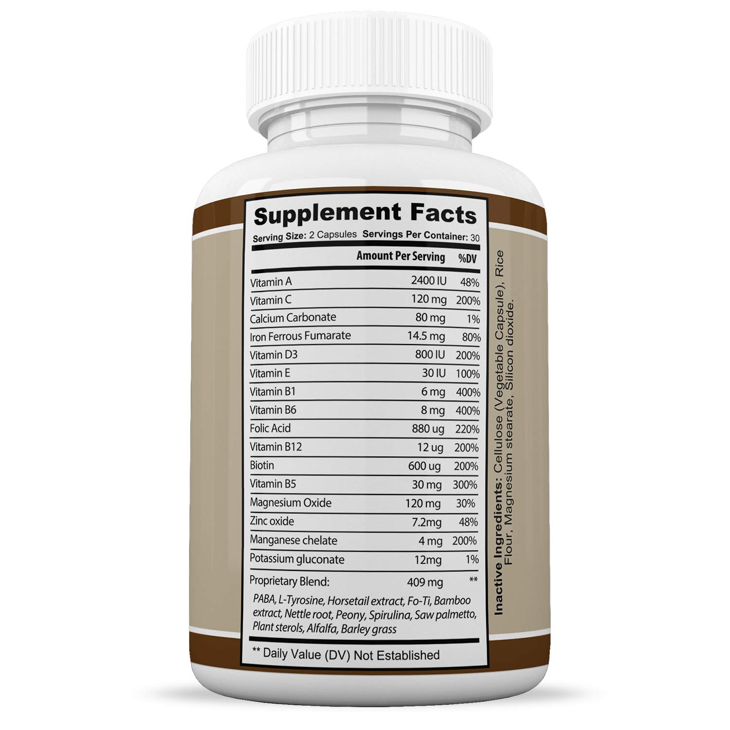Justified Laboratories Anti Gray Hair 9000 Helps Restore Natural Hair Color 60 Capsules Per Bottle 2 Pack