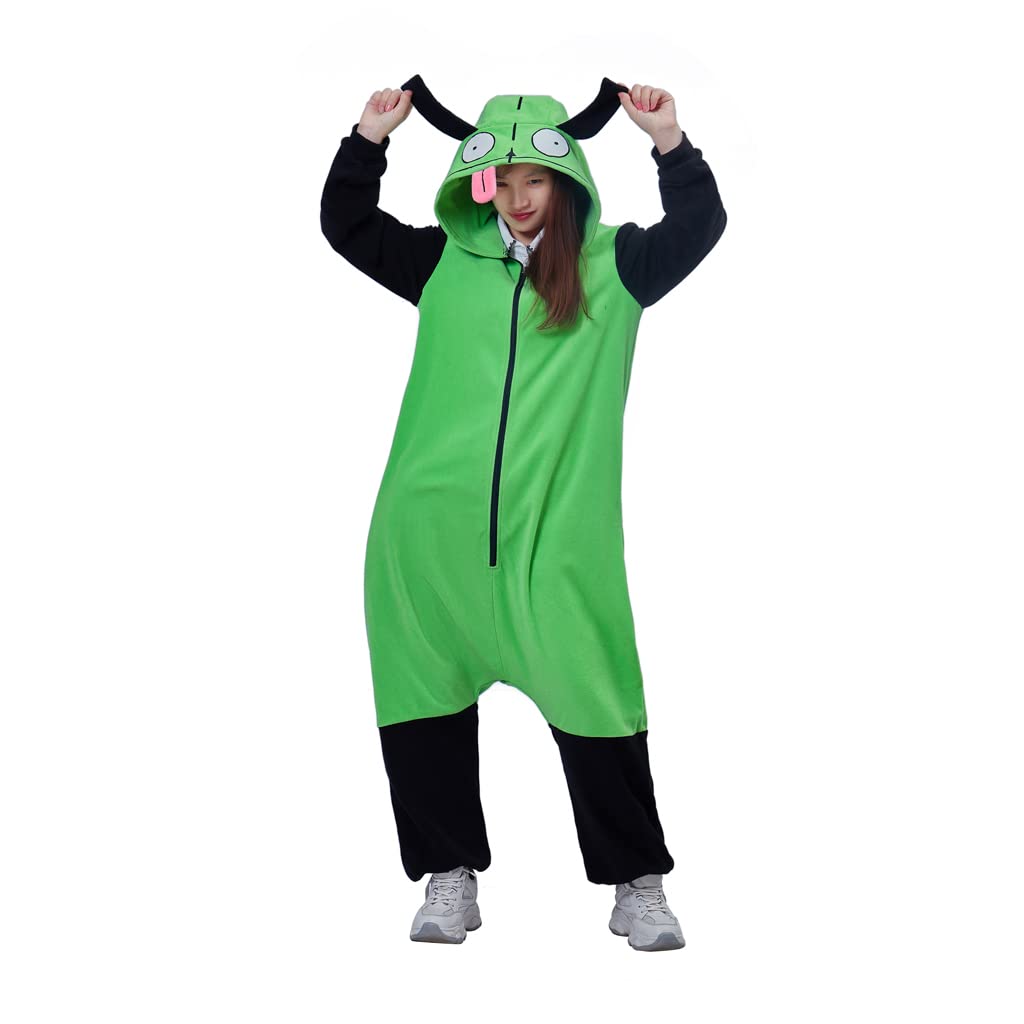 Invader Cosplay Zim Costume Gir Onesie Pajamas Animal Sleepwear (as1, alpha, m, regular, regular, Jack Skellington)