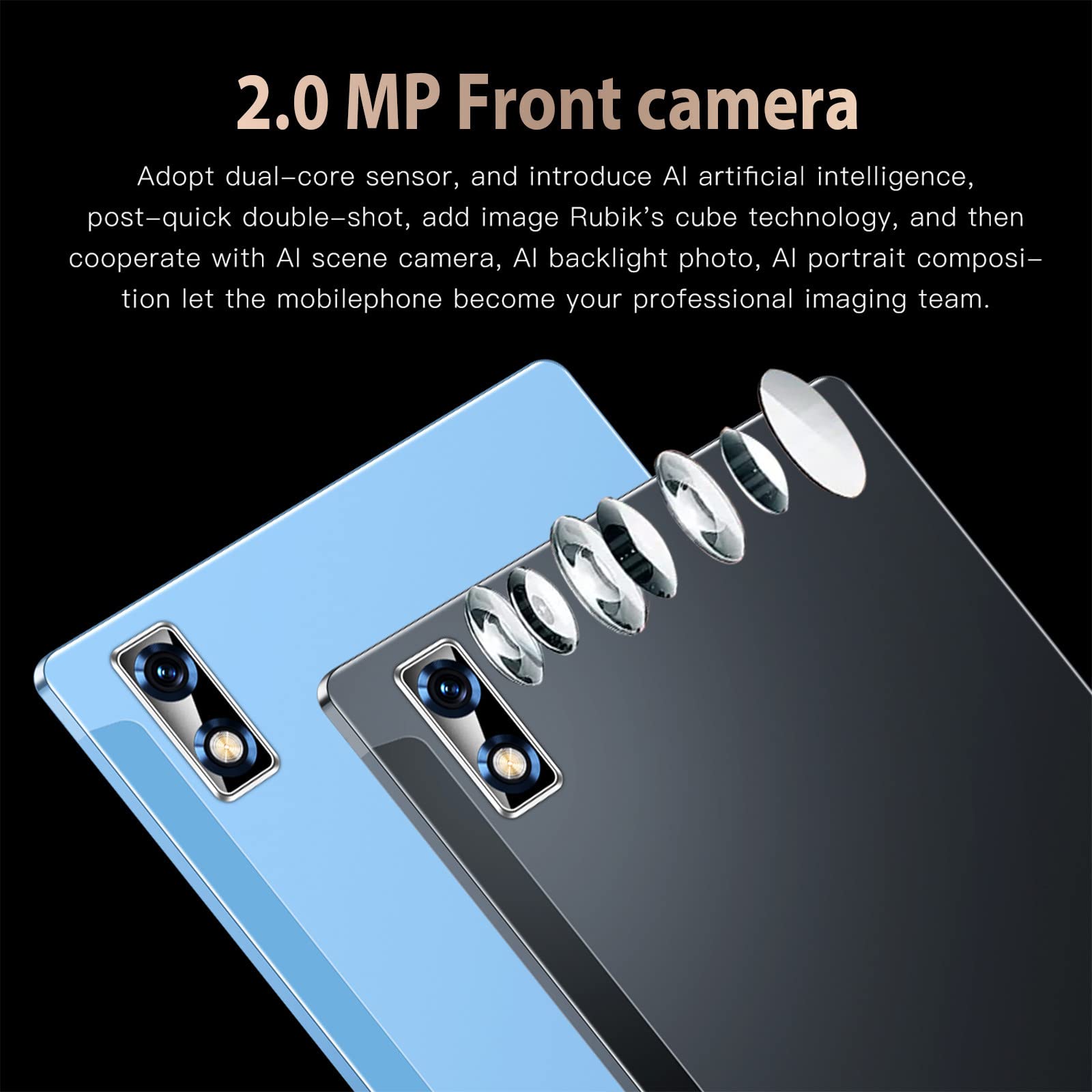 Tablet 10.1 Inch Android Tablet 2GB Ram 32GB Storage Dual Camera/Sim Car, Support 128GB Expand Storage TF Card Quad-core Processor, 2Ghz Widescreen Entertainment, Fast Responsive and Durable (Blue)