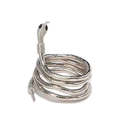 KEHAWK Bendable Punk Snake Necklace Choker Adjustable Snake Bracelet Flexible Wrap Collar Multi-Purpose Medusa Hollween Jewelry for Women (Sliver)