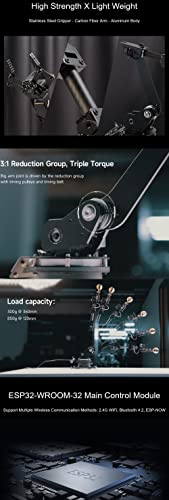 XYGStudy Wireless Control High-Torque Serial Bus Servo Desktop Robotic Arm Kit for Raspberry Pi and Jetson Nano, Based On ESP32, 5-DOF, Supports WiFi and UART Communication