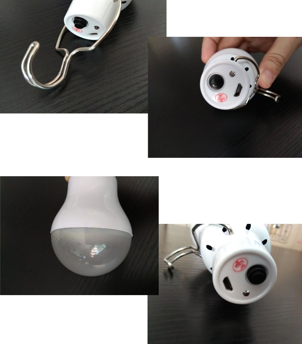 KK.BOL Portable Solar Led Light Bulb Rechargeable Solar Lamp S-1200-01 for Outdoor Lighting Fishing Camping Chicken coop Lamp Lights