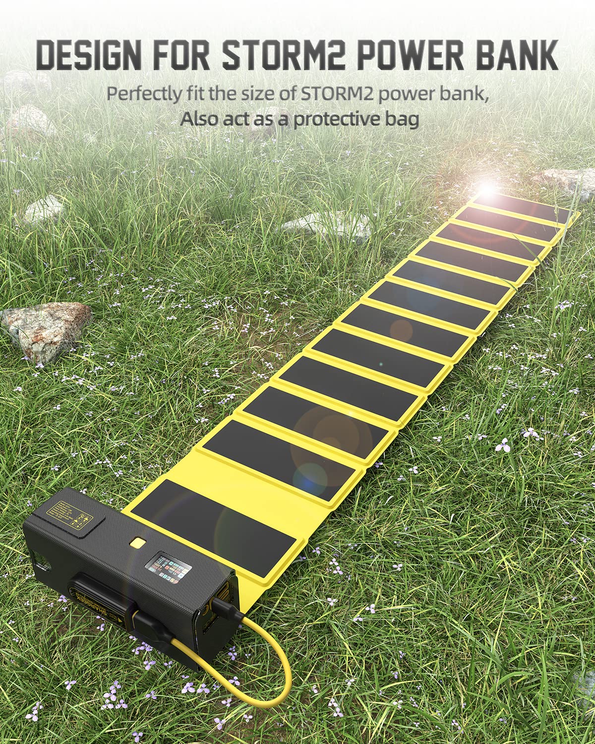 Shargeek STORM2 100W Power Bank 25600mAh with Transparent Case and IPS Screen Solar Panel Charger with USB Port 12W IP54