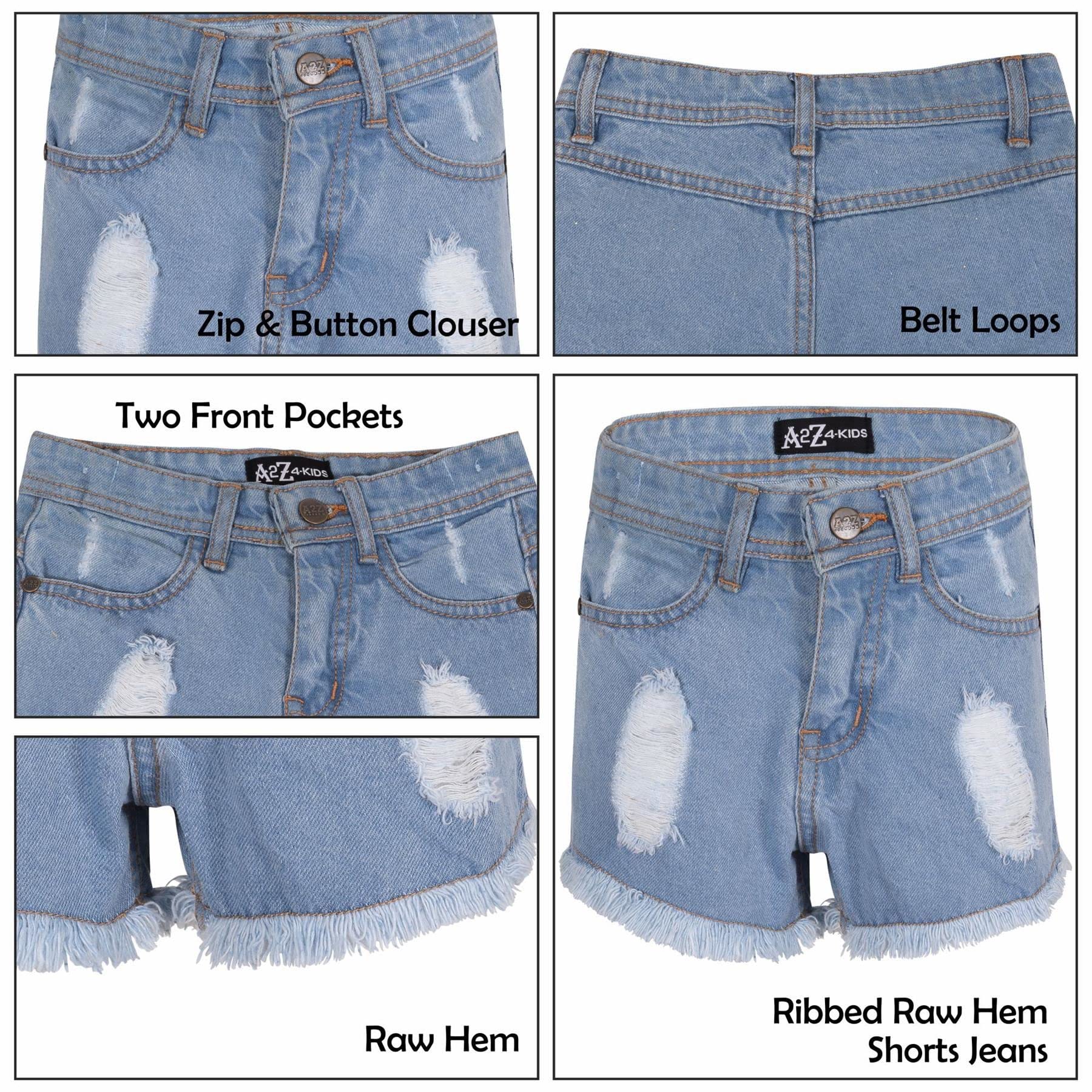 Kids Girls Shorts Bermuda Skinny Ripped Jeans Hot Pants Summer Denim Chino Short