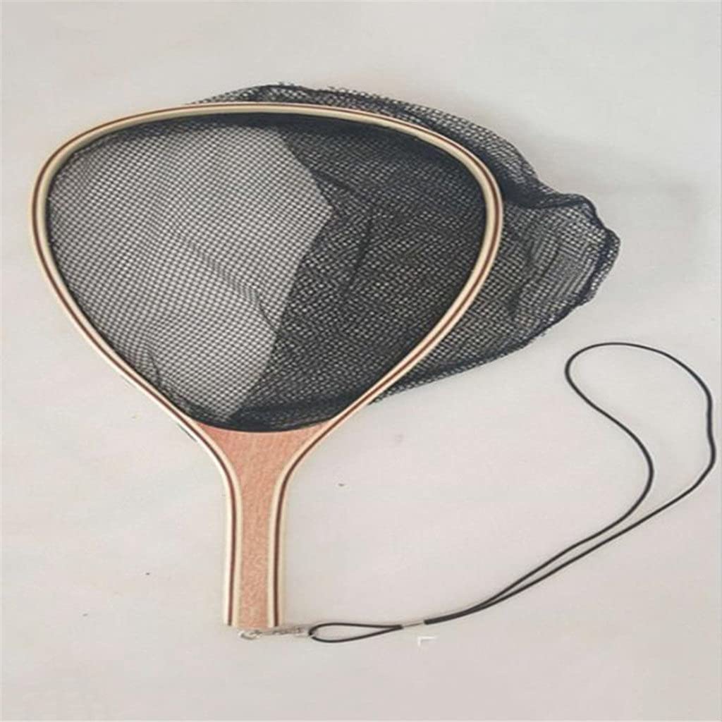 N/A Fishing Net Fly Fly Net Wooden Handle Fly Fishing Hand-Dip Net Durable Nylon Material Net Can Safely Catch Fish