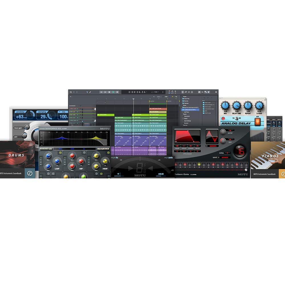 MOTU M4 Desktop 4x4 USB Type-C Audio-MIDI Interface Bundle with Audio-Technica AT2020 Condenser Microphone and 20' XLR-XLR Cable