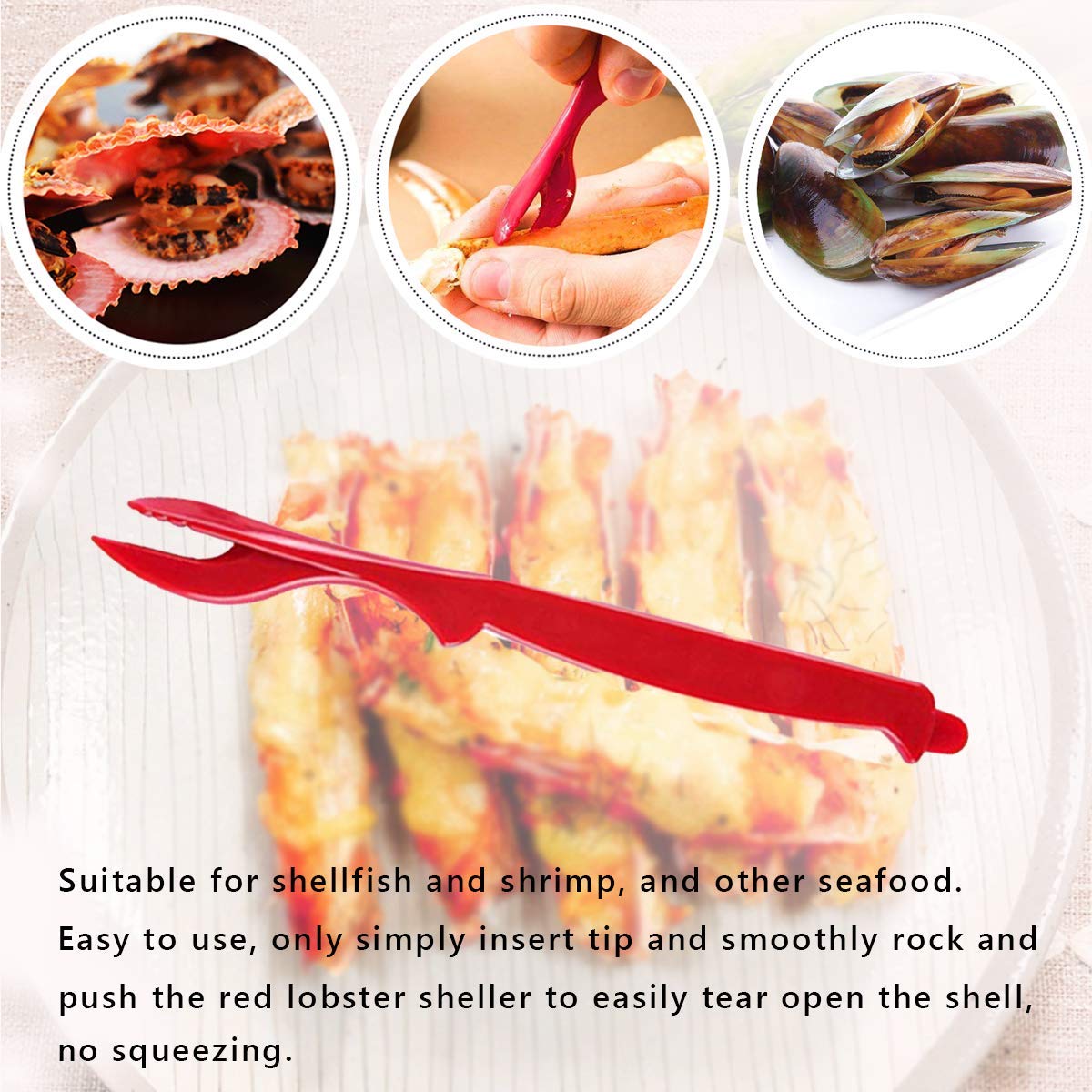 K-Musculo Lobster Crackers and Picks Set, Seafood Tools Set Crab Leg Crackers and Tools Including 2 Clam Knife, 4 Crab Crackers, 2 Lobster Shellers,4 Forks and 2 Crab Scissors