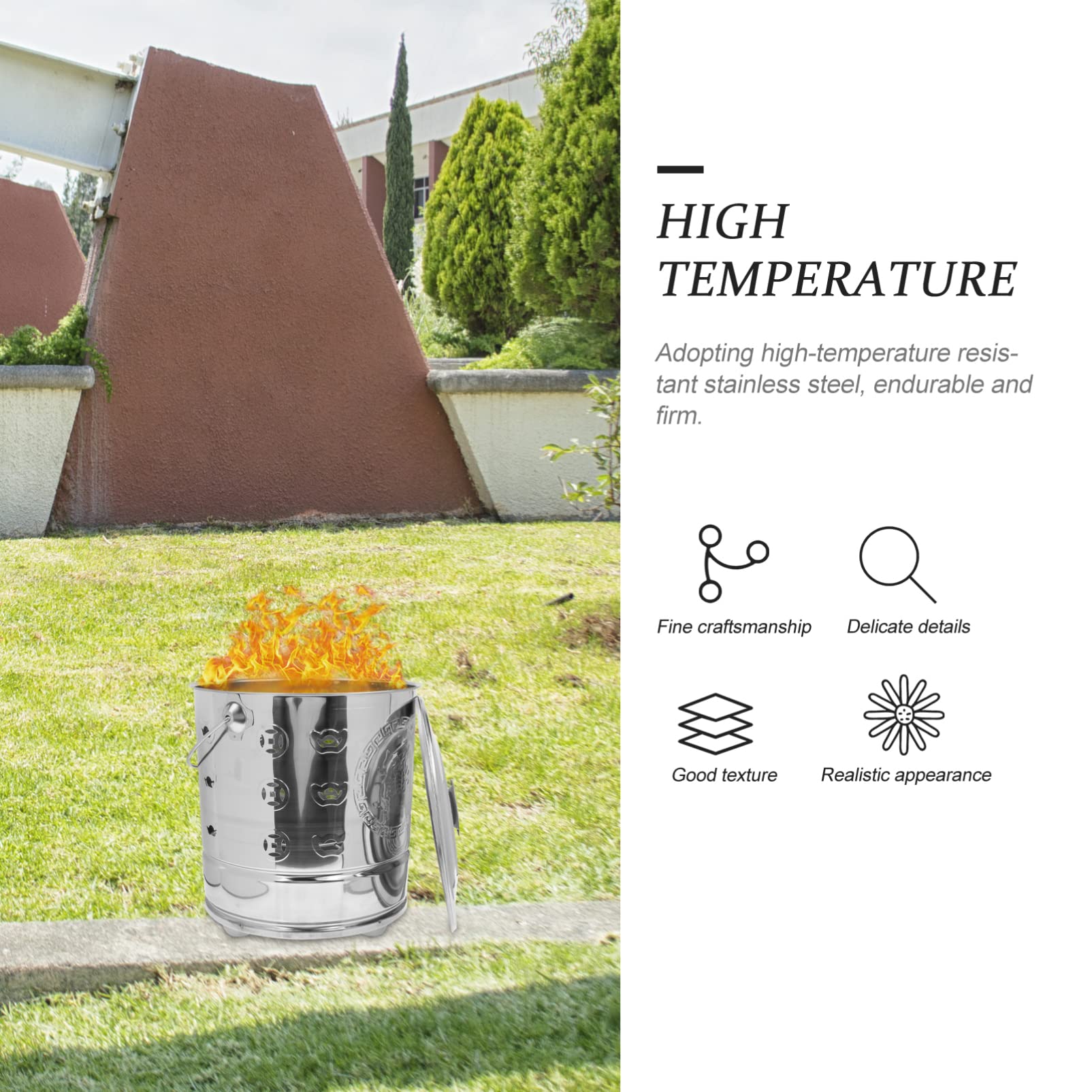 Operitacx Stainless Steel Burn Barrel Incinerator Cage Metal Fire Pit Garden Fire Cage Yard Debris Burn Incinerator Bin for Garden Paper Leaf Trash Wood Backyard Bonfire