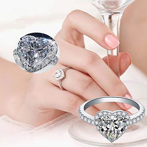 MOMKER Exquisite Heart Out Ring Women Engagement Wedding Jewelry Accessories Gift