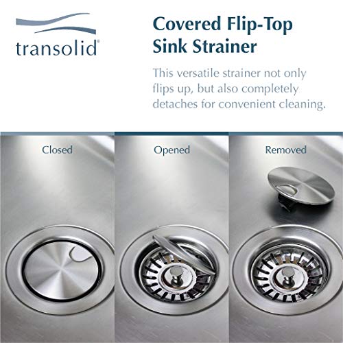 Transolid K-MTDD33229-1 Meridian 1-Hole Drop-in 50/50 Double Bowl 16-Gauge Stainless Steel Kitchen Sink Kit, 33-in x 22-in x 9-in, Brushed Finish