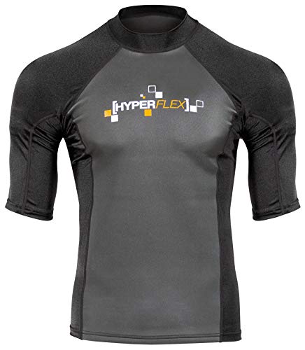 Hyperflex Wetsuits Men's Polyolefin 1.5mm 50/50 S/S Shirt,Black,X-Small