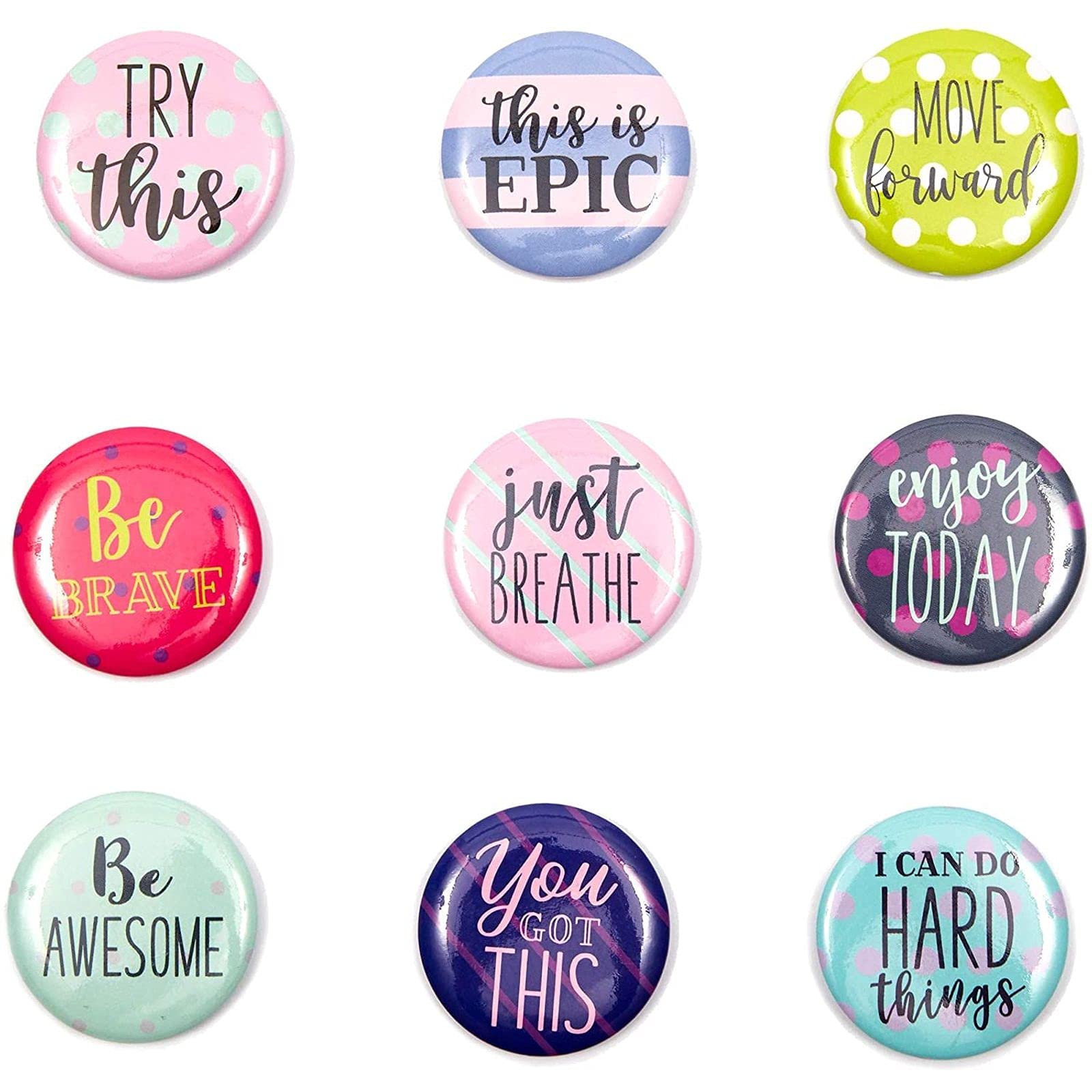 Paper Junkie 18 Pack Inspirational Quote Decorative Magnets for Fridge Refrigerator Locker