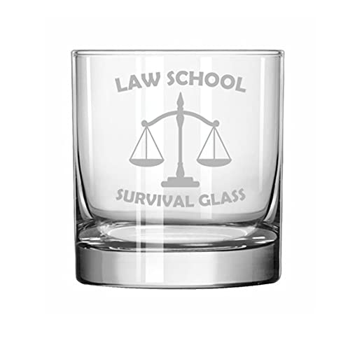 MIP Brand Rocks Whiskey Old Fashioned Glass Law School Survival Glass Lawyer Paralegal Funny
