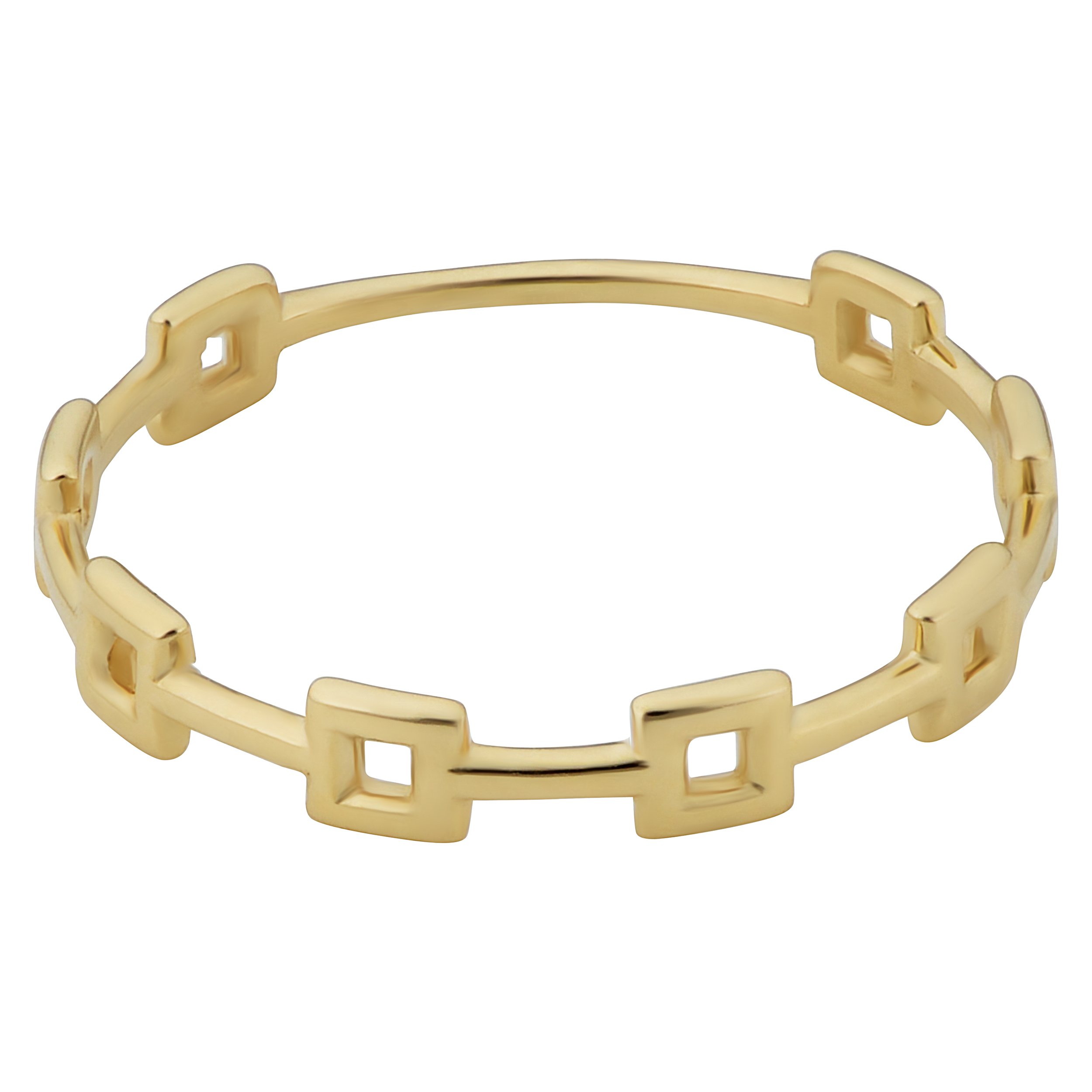 Kooljewelry 14k Yellow Gold Square Cut-outs Ring (size 8)