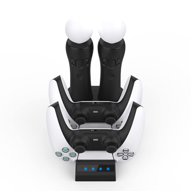 Portable 4 in 1 for PS5 Controller Charger Dock Station for PS VR Move Charging Stand for PS VR MOVE Controllers