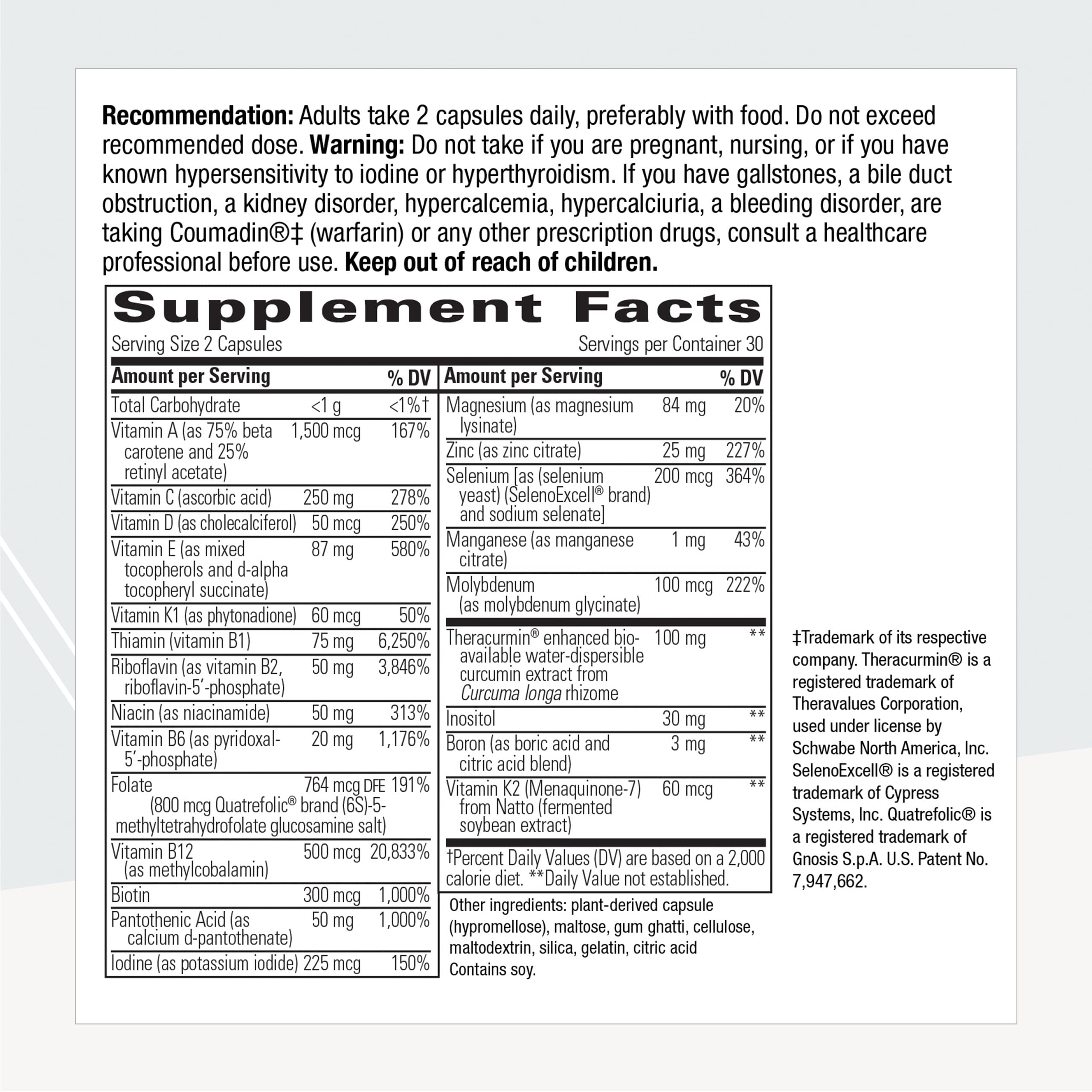 Integrative Therapeutics Clinical Nutrients HP - Multivitamin with Vitamin C, Zinc, Biotin & Vitamin B12 - Antioxidant Support Supplement for Men and Women* - Dairy Free - 60 Capsules