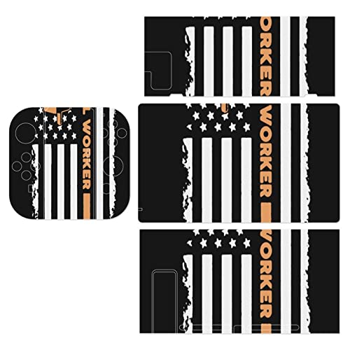 Postal Worker Flag Decal Stickers Cover Set Full Wrap Skin for Switch Protection Faceplate Sticker for Switch