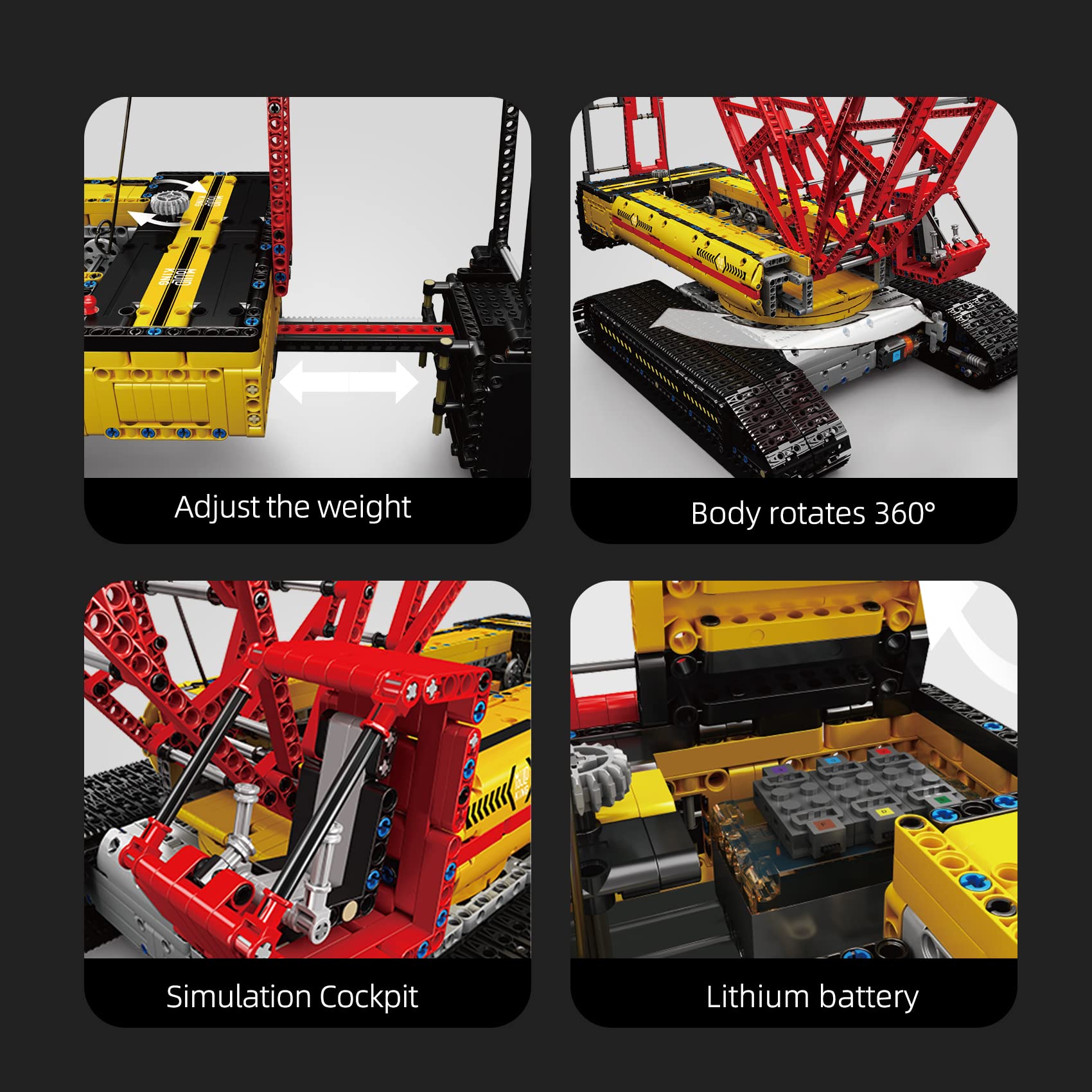 Mould King 17015 Crawler Crane LR13000 Building Block Kits, Technical Construction Vehicles Model with Motor/APP Remote Control, Gift for Kids Age 8+/Adult Collections Enthusiasts(4318 Pieces)