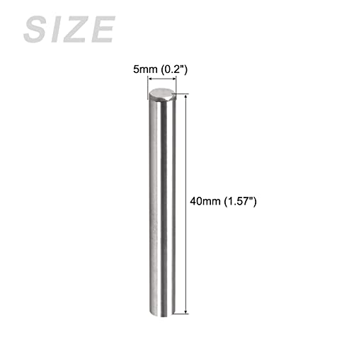 METALLIXITY Dowel Pin (5x40mm) 15Pcs, 304 Stainless Steel Shelf Support Pegs Pin Fastener Elements - for Metal Devices, Furniture Installation, Industrial, DIY